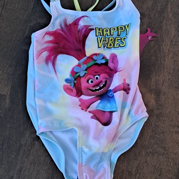 Swim | Trolls Pastel One Piece Girl Swimsuit Nwt Pink Blue Size 23 New ...